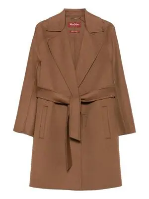 Max Mara Single-breasted Belted Coat - Brown