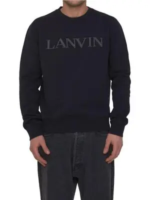 LANVIN Embroidered Logo Crewneck Sweatshirt - Black