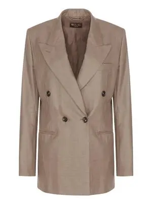 Loro Piana Double Breasted Suit Coat - Brown