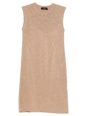 Fabiana Filippi Fabiana Filippi Sleeveless Sequined Knit Dress Nude