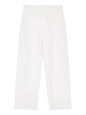Emporio Armani Textured Wide Leg Trousers - Light Brown