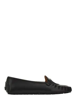 FERRAGAMO Gancini Detail Driver Loafers - Black