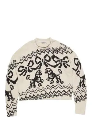 Acne Studios Poodle & Bow" Jacquard Jumper - White