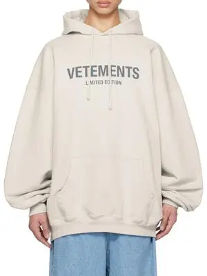 Vetements Logo Drawstring Hoodie - Pink