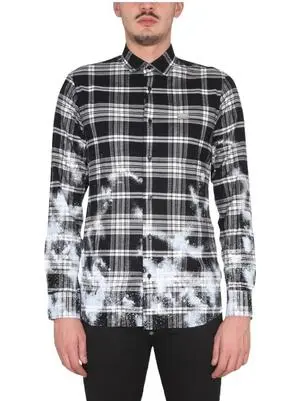 Philipp Plein Gothic Plein Checked Cotton Shirt - Black