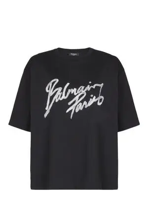 Balmain Balmain Logo Brush Print Boxy T-Shirt No