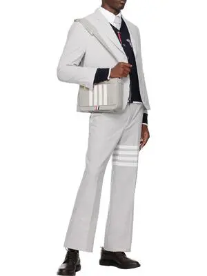 Thom Browne 4-bar Striped Tailored Trousers - Medium Gray