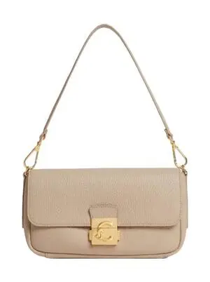 COCCINELLE C-me Lock Medium Shoulder Bag - Sand Shell