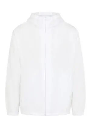 Prada Logo Triangle Hooded Jacket - White