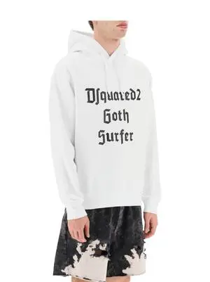 Dsquared2 Logo Print Cotton Hoodie - White