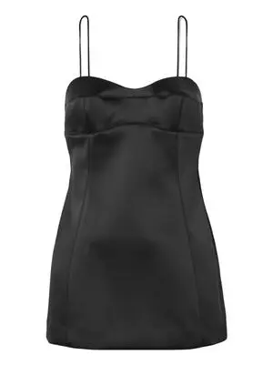 RÓHE Satin Strappy Bustier Top - Black