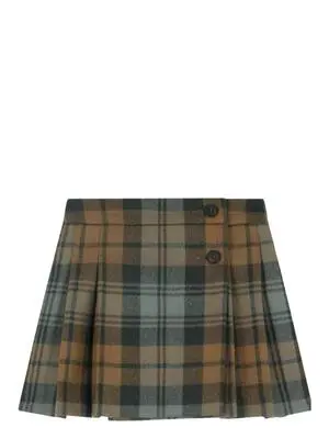 Bonpoint Pleated Checked Kilt Skirt - Black