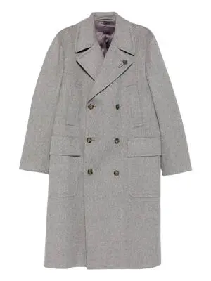 LARDINI Double-breasted Wool Coat - Gray