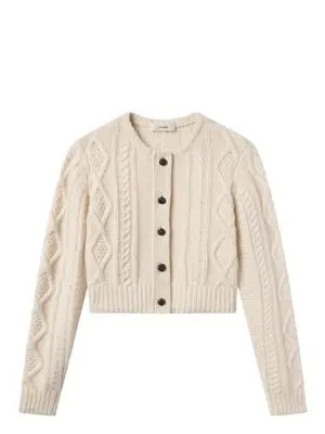 FRAME The Cable Knit Cardigan - Cream