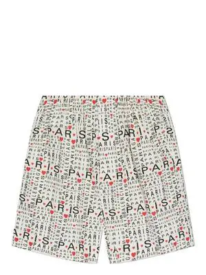 Balenciaga Allover Logo Printed Shorts - White