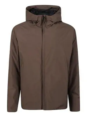 Herno Hooded Zip-up Jacket - Brown