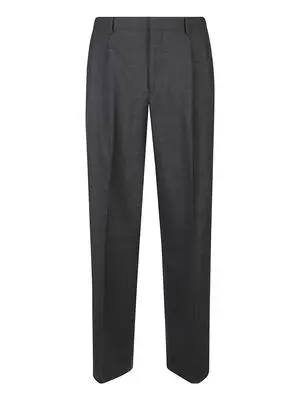 SUNFLOWER Wide Pleated Tailored Trousers - Black