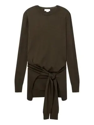 Stella McCartney Tie-front Crewneck Jumper - Olive