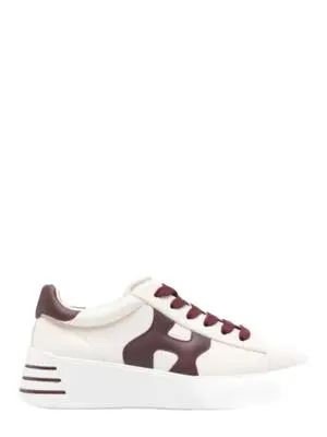 Hogan Rebel Leather Platform Sneakers - Ivory/burgundy