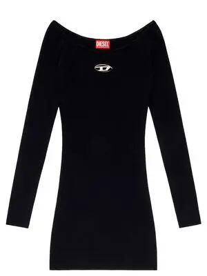 DIESEL® M-vera Off-the-shoulder Ribbed-knit Dress - Black