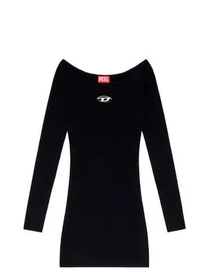 DIESEL® Diesel M-Vera Off-the-Shoulder Ribbed-Knit Dress Black