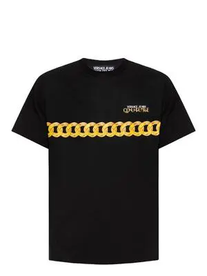 Versace Chain Printed Crewneck T-shirt - Black