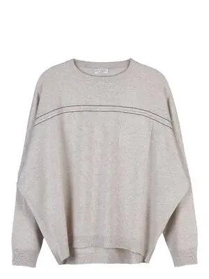 Brunello Cucinelli Long Sleeve Crew Neck Sweater - Gray