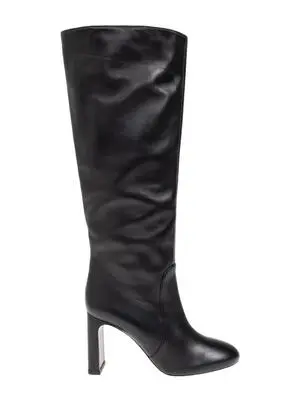 STUART WEITZMAN Round Toe Block Heel Boots - Black