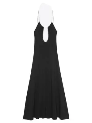 Saint Laurent Sleeveless Maxi Dress With Cut-out Detail - Black