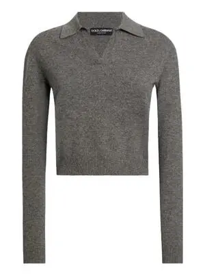 DOLCE & GABBANA Dolce & Gabbana Cashmere Cropped Polo Top