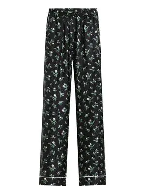 Dolce & Gabbana Floral Wide-leg Trousers - Black