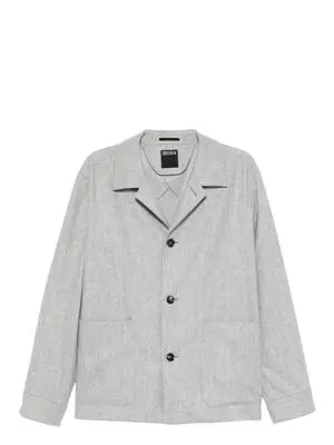 Zegna Button-detailed Straight Hem Jacket - Gray