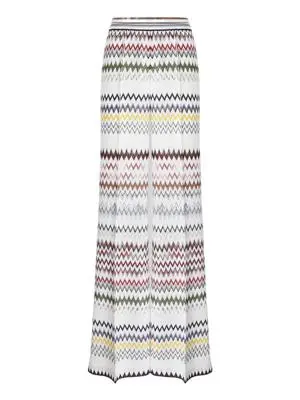 Missoni Wide Leg Zigzag Trousers - White
