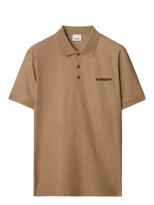 Burberry Polo Shirt With Lapel Short Sleeve - Brown