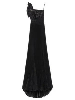 Valentino Garavani Embroidered Georgette Gown - Black