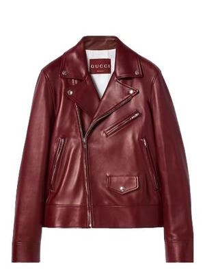 GUCCI Gucci Leather Zip-Up Jacket