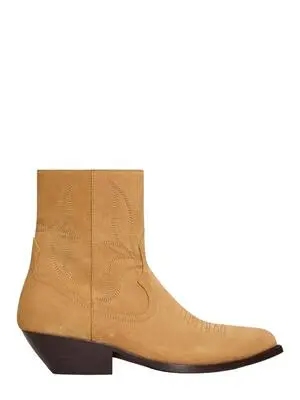 CELINE Celine Leon Zipped Boots In Suede Calfskin