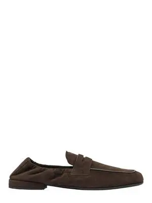 Prada Logo Printed Slip-on Loafers - Brown