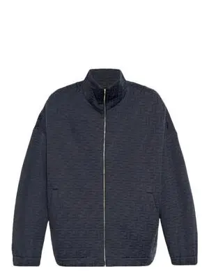 Fendi Monogram Printed Zipped Sweatshirt - Black