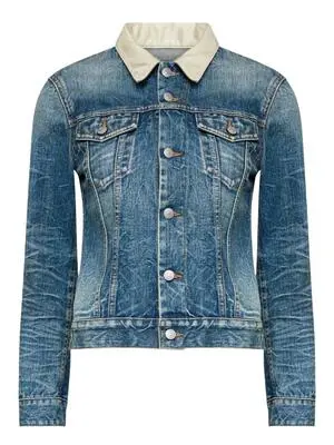 MAISON MARGIELA Denim Cropped Jacket - Medium Blue