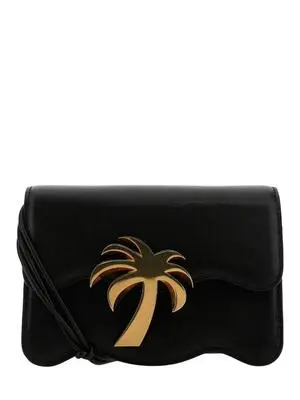 Palm Angels Logo Plaque Mini Crossbody Bag - Black