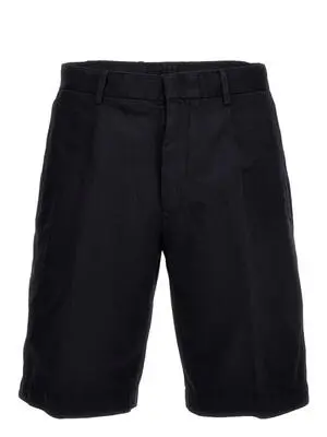 Zegna Knee-length Pleated Chino Shorts - Black
