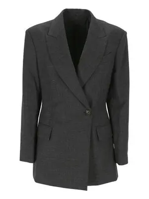 Brunello Cucinelli Button Detailed Long-sleeved Jacket - Black