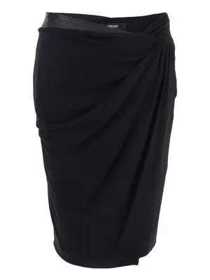 Versace Embellished Draped Skirt - Black