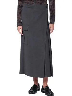 P.a.r.o.s.h Wool Wrap Skirt - Grey