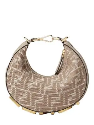 Fendi Ff Jacquard Mini Shoulder Bag - Grey