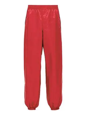 Prada Re-nylon Logo Plaque Wide Leg Track Pants - Red