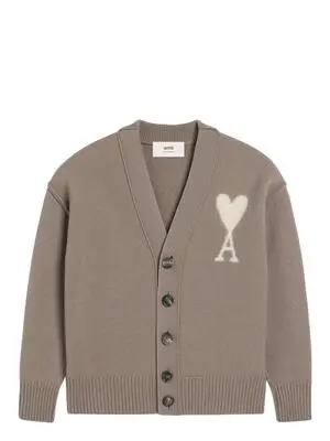 Ami De Coeur Knitted Cardigan - Gray/gray