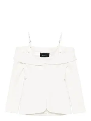MUGLER Off-shoulder Jacket - White