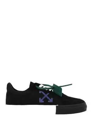 Off-White Vulcanized Lace-up Sneakers With Suede Details - Black